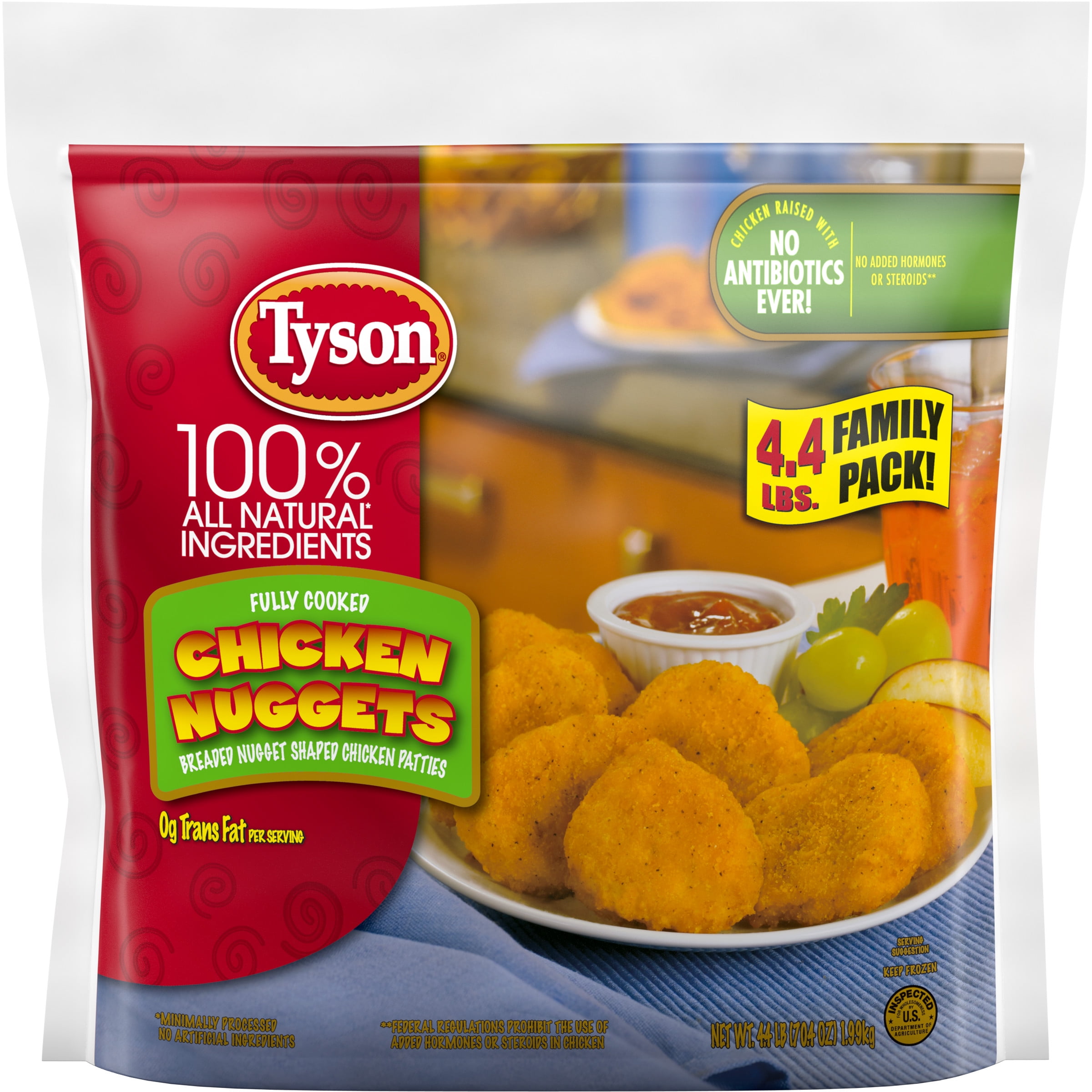 Buy Tyson All Natural Fully Cooked Chicken Nuggets 4.4 lb Bag (Frozen ...