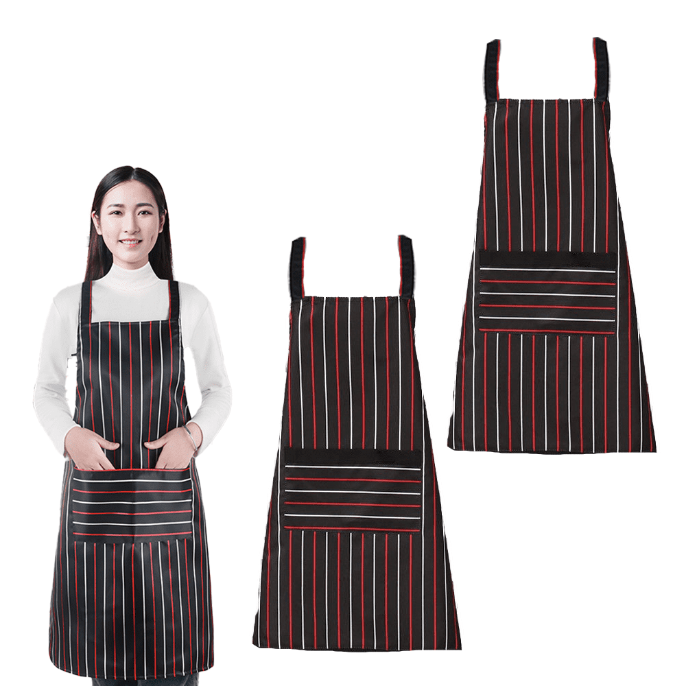 2 Pack Kitchen Cooking Aprons, Adjustable Bib Soft Chef Apron ...