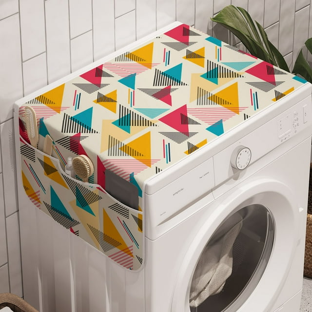 Geometric Washing Machine Organizer, Colorful Memphis Style Triangles ...