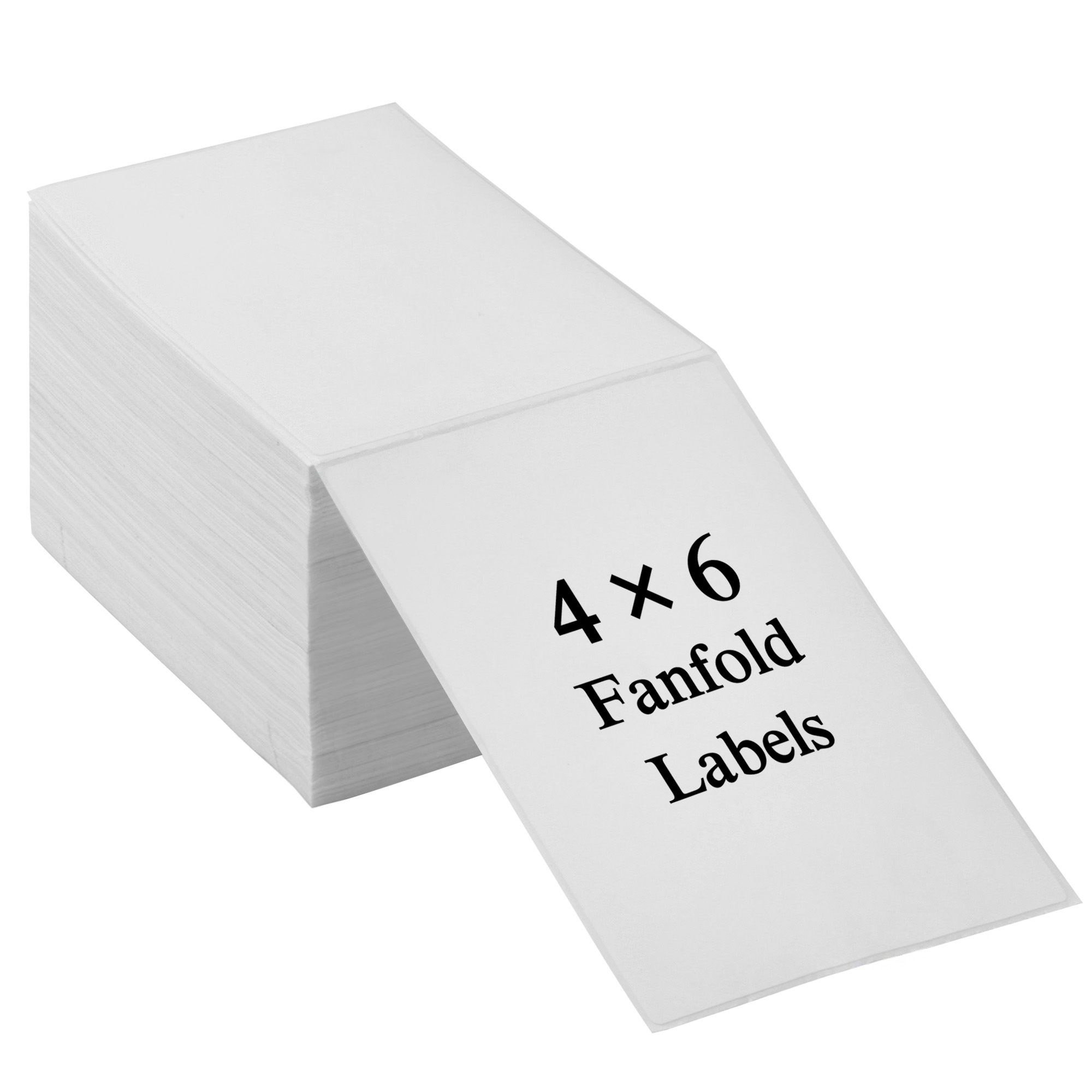 LotFancy 4x6 Thermal Labels Fanfold, 500 White Shipping Labels with ...