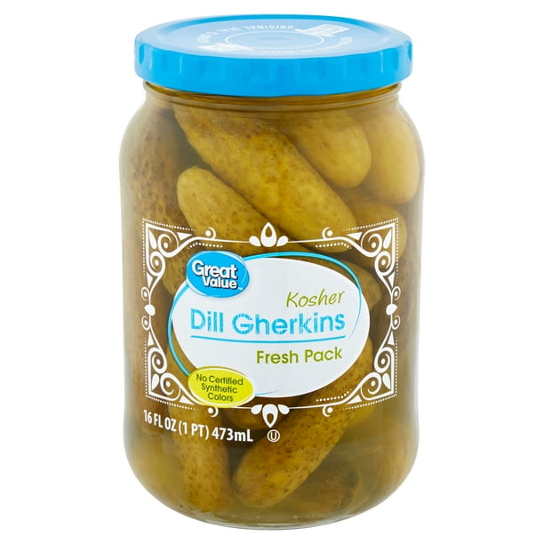 Great Value Kosher Dill Gherkins Fresh Pack, 16 fl oz - Walmart.com