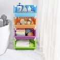 4-Pack Plastic Stackable Storage Baskets, Colored Stacking Bin ...