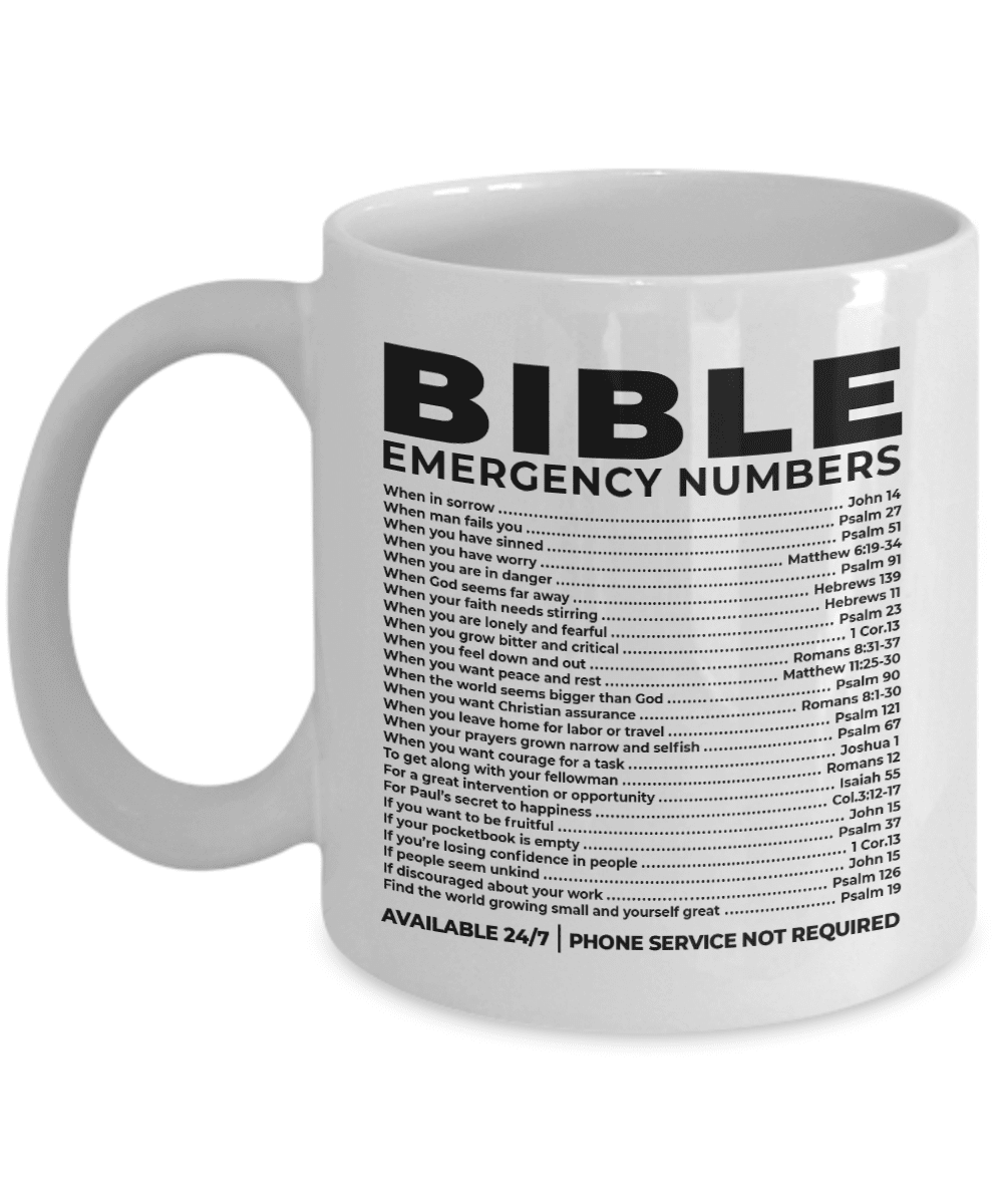 Bible Emergency Numbers Coffee Mug Christian Gift Idea - Walmart.com