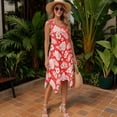 Binienty Sleeveless Long Dress with Tropical Floral Pattern, Asymmetric ...