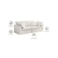 Meridian Furniture Velvet Cozy Modular Loveseat with Cloud-Like Comfort ...