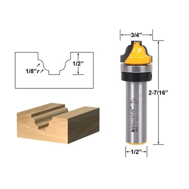 Yonico 5 Bit Bullnose Router Bit Set C3 Carbide 1/2" Shank- 13515 ...