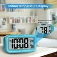 PEAKEEP Smart Night Light Digital Alarm Clock with Indoor Temperature ...