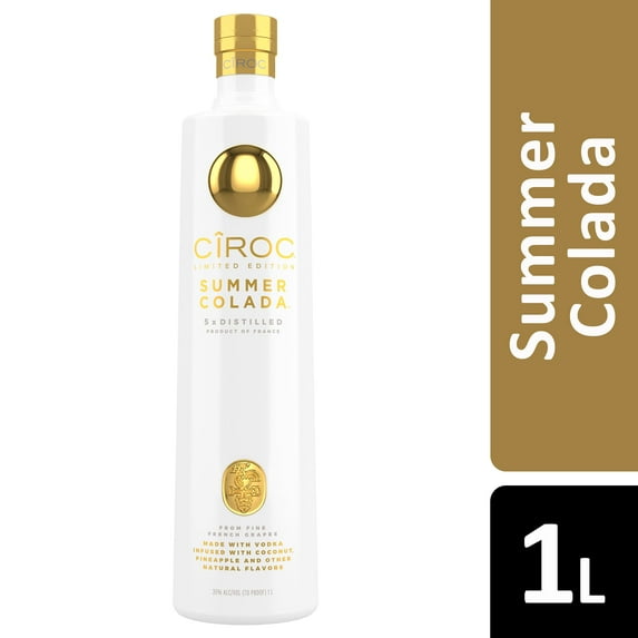 CIROC Summer Colada, 1 L (Made with Vodka Infused with Natural Flavors ...