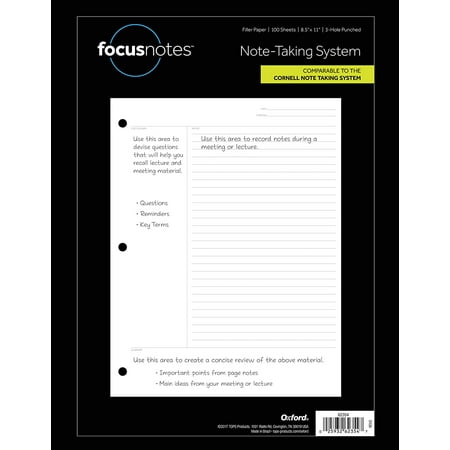 TOPS FocusNotes Note Taking System Filler Paper, 8.5 x 11 Inch, 3-Hole ...