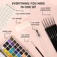 Grabie Pro Watercolor Paint Set, 50 Colors, Travel Kit, Detail Brush ...