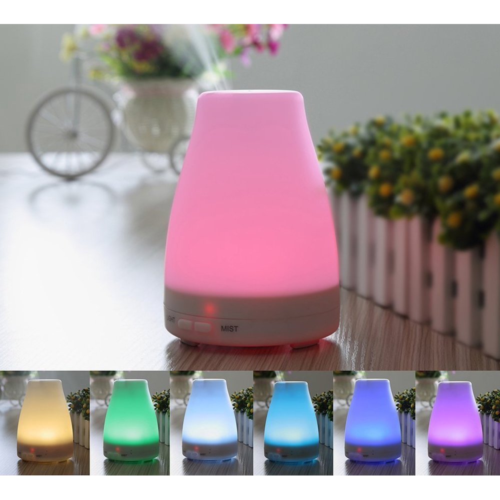 120ml Aromatherapy Essential Oil Diffuser with 7 Color LED Lights ...