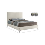 Meridian Furniture Geri Full Fabric Platform Bed with Gold & Chrome ...