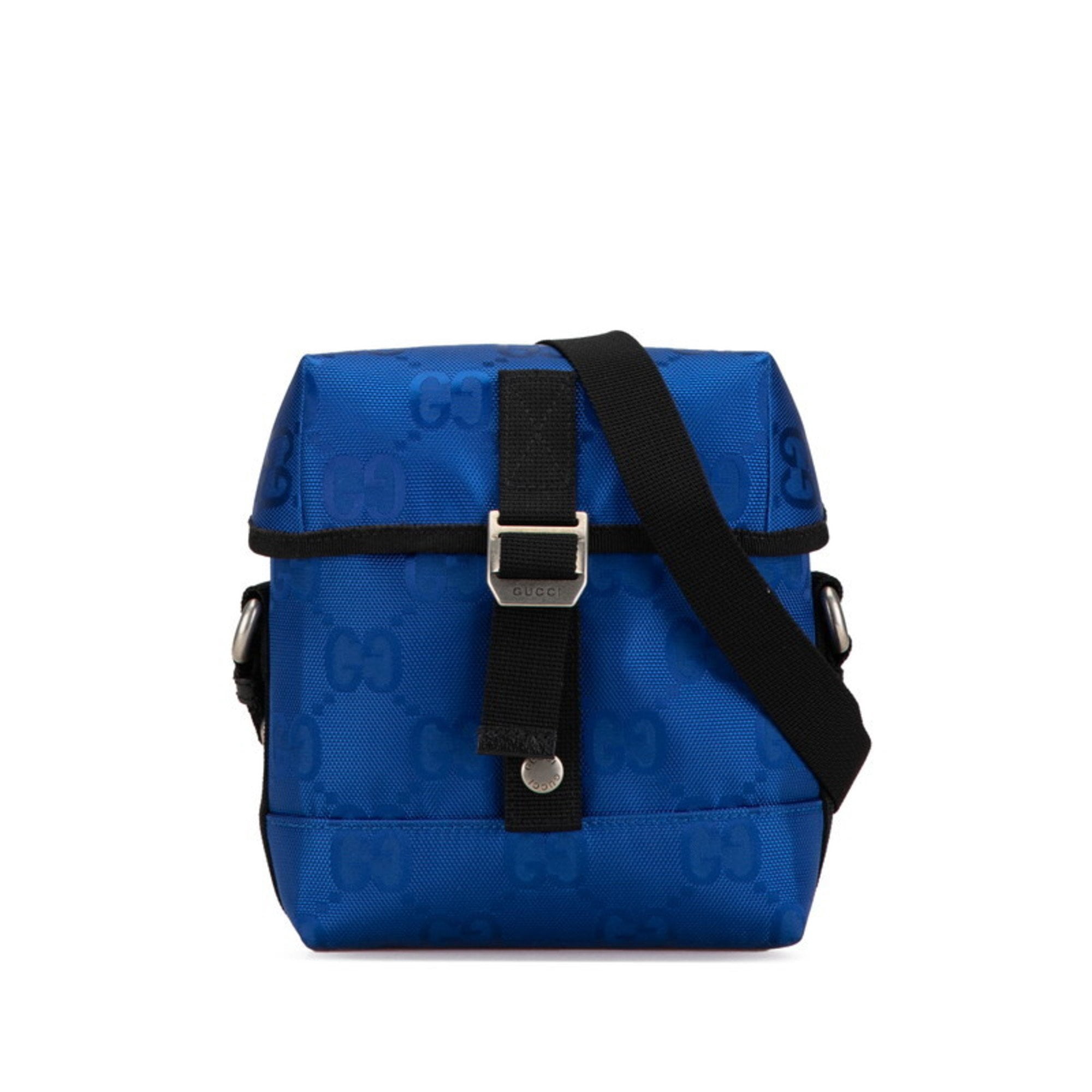Pre-Owned Gucci GG Nylon Bag Shoulder 643858 Blue Black Women's GUCCI ...
