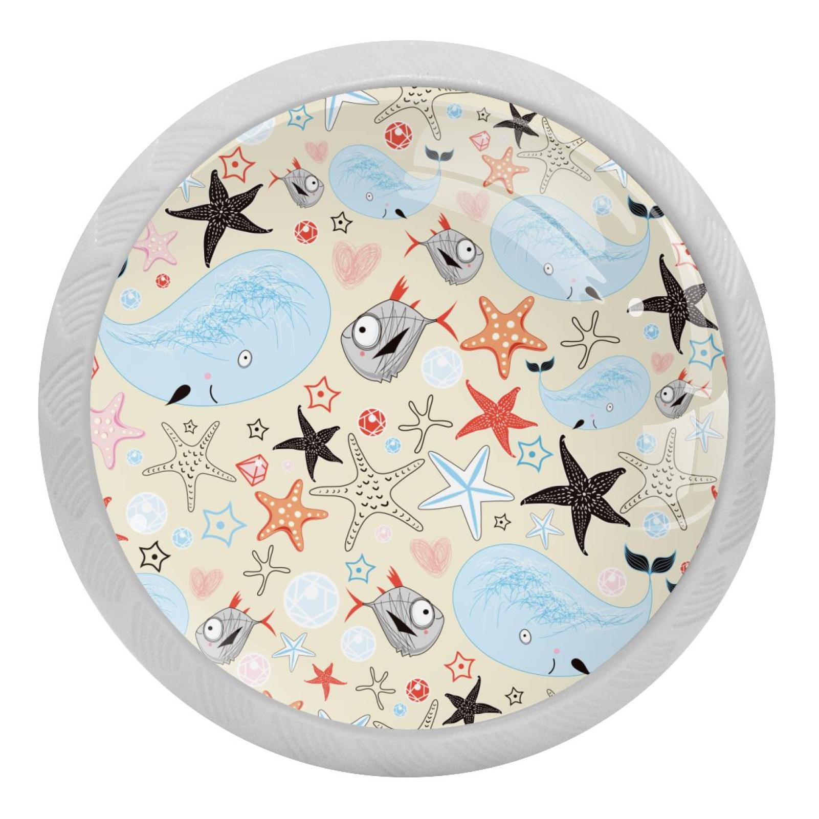 4PCS Round Whale Cabinet Fluorescence Knob Glowing in the Dark ...