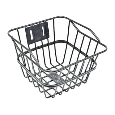 Meghna Detachable and Adjustable Height Front Bike Basket, Black Metal ...