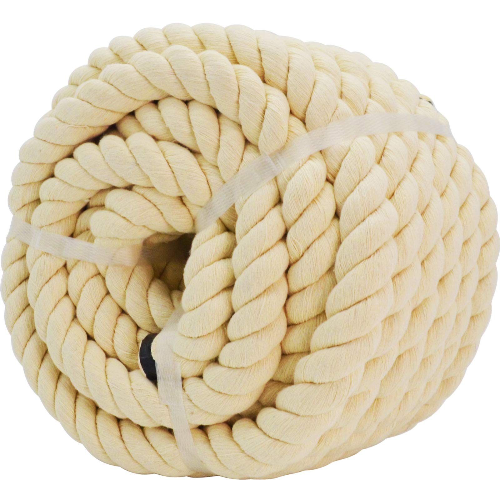 100% Cotton Rope (1 inch x 48 feet) Natural Thick Twisted Rope for ...
