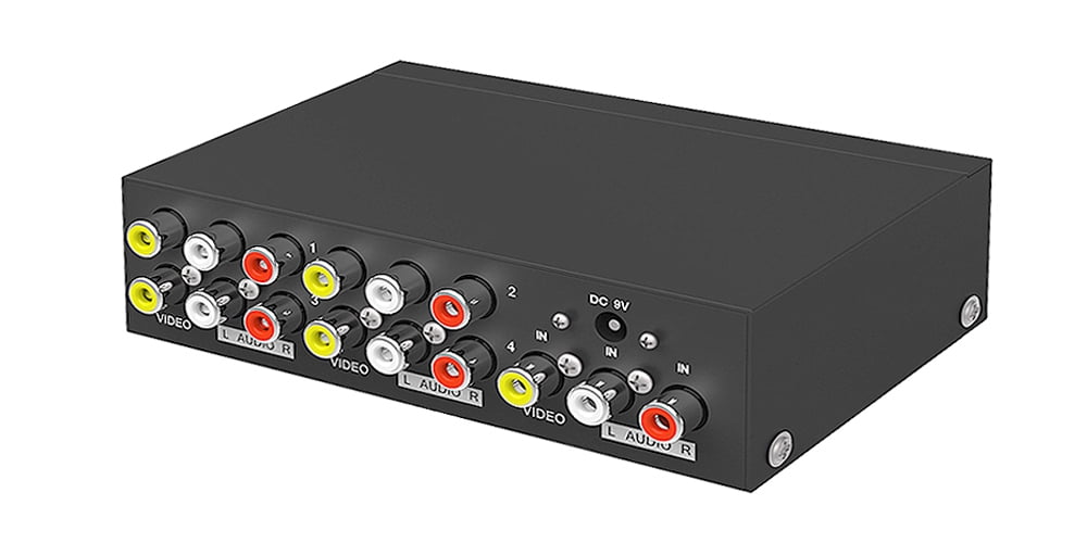 1 In 4 Out Composite Video Audio Splitter - Walmart.com
