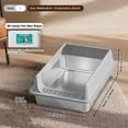 Stainless Steel Cat Litter Box with Sifting Pedal, Large Open Top Cat ...