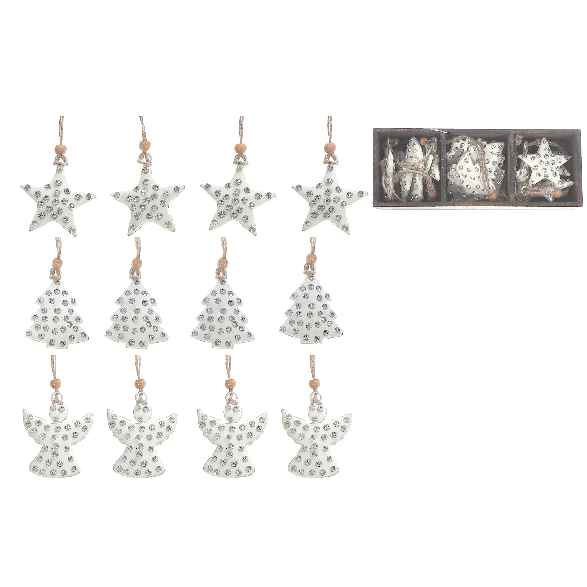 Click here for Ih Casadécor Gem Studded Metal Ornament (Angel/Tre... prices