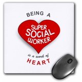 3dRose Being a Super Social Worker is a work of Heart - red job ...