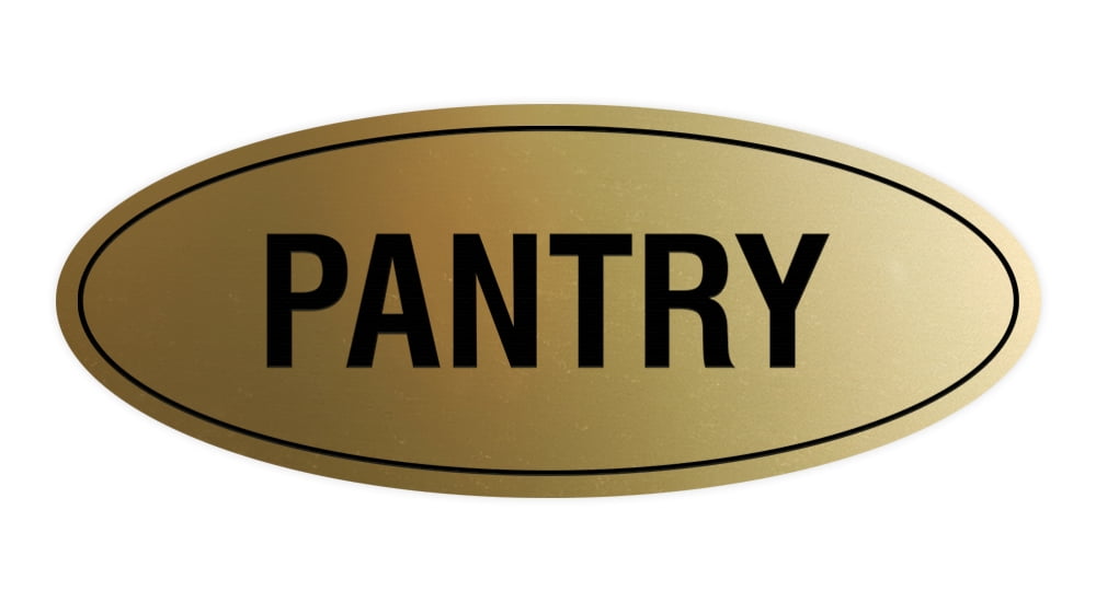 Signs ByLITA Oval Pantry Sign (Brushed Gold) - Small 2x5" - Walmart.com
