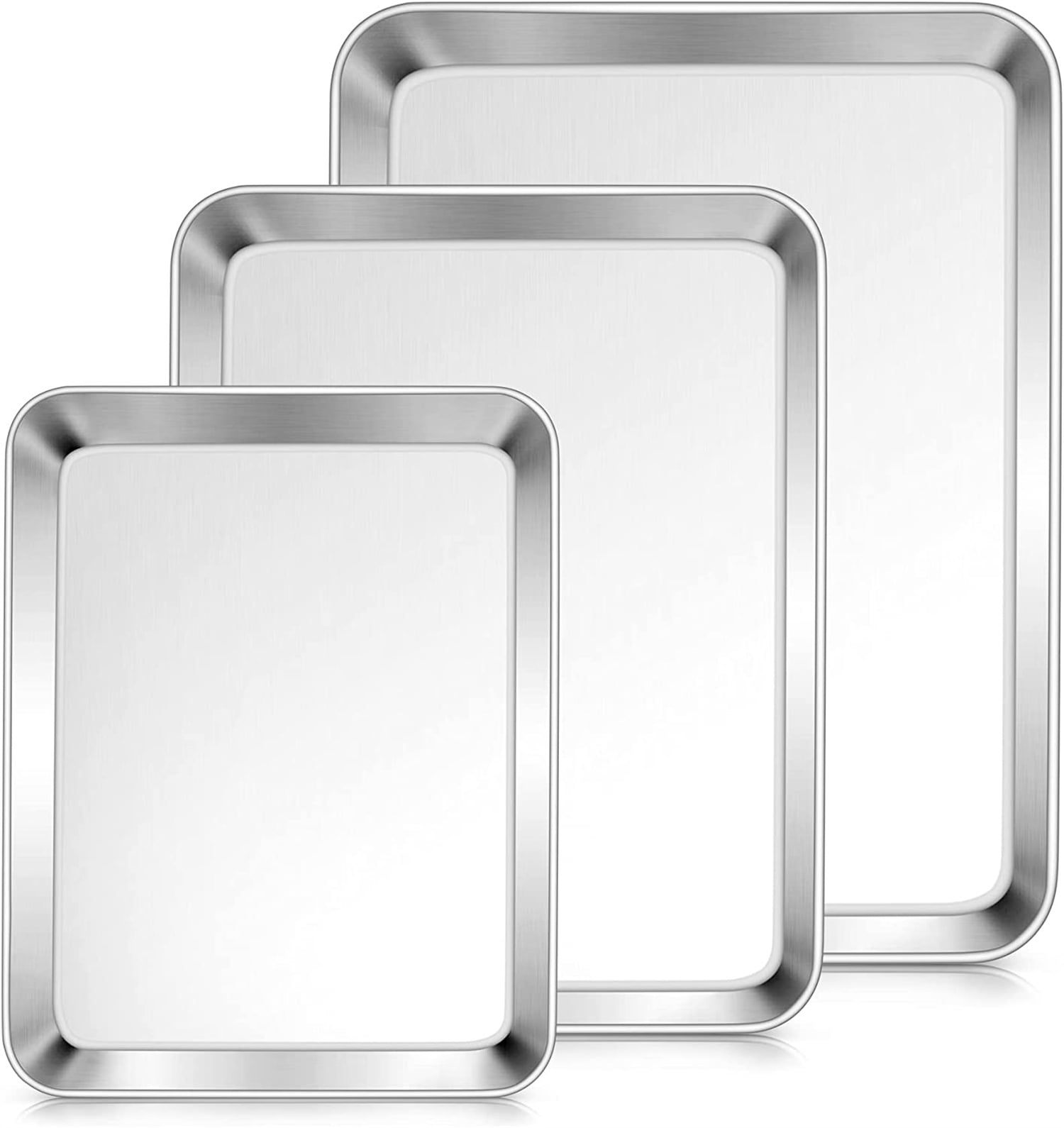 Baking Sheet Cookie Sheet, Set of 3,Casewin Pure Stainless Steel baking ... Baking Sheet Cookie Sheet, Set of 3,Casewin Pure Stainless Steel baking ...