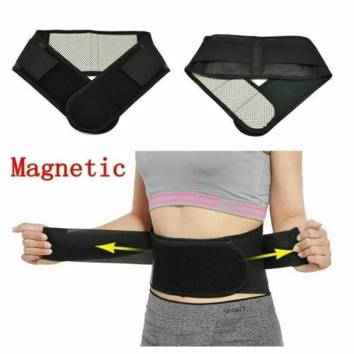 Magnetic Back Support Brace Belt Lumbar Lower Waist Double Adjust Pain ...