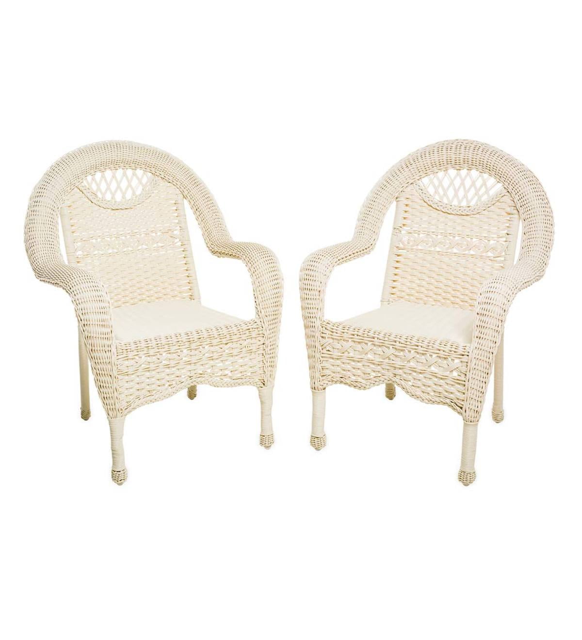 Prospect Hill Outdoor Wicker Chairs, Set of 2, Cloud White - Walmart ...