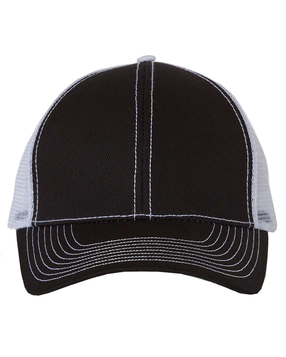 Mega Cap - Twill-Front Trucker Cap - 7641 - Black/ White - Size ...