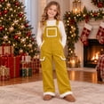 Krdevn Kids Overalls Pants, Fuzzy Wide Leg Adjustable Strap Cargo Bib ...