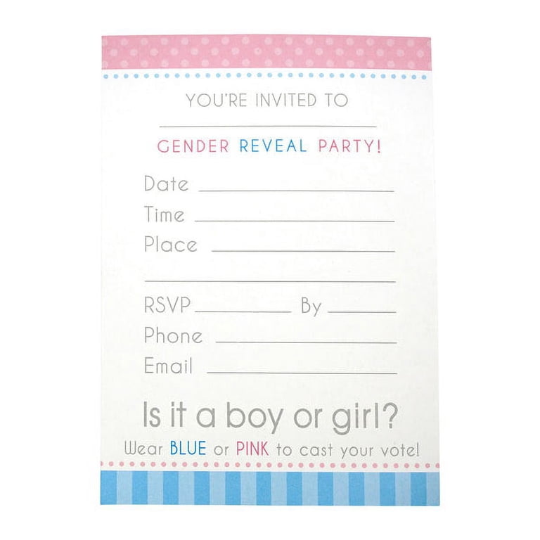 Walmart Gender Reveal Invitations