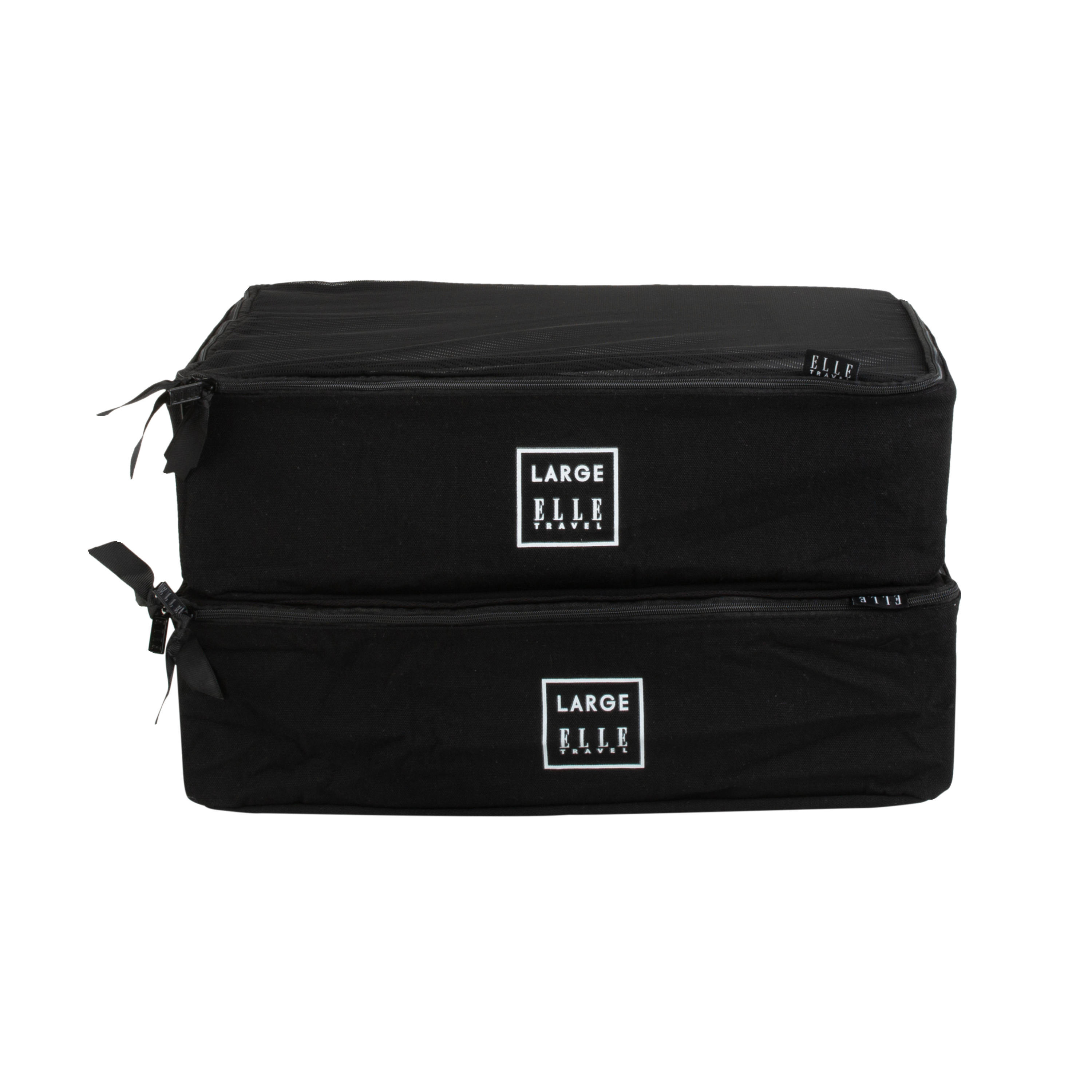 Buy Elle Travel 2 Pack Large Rectangle Packing Cubes in Black Online at ...