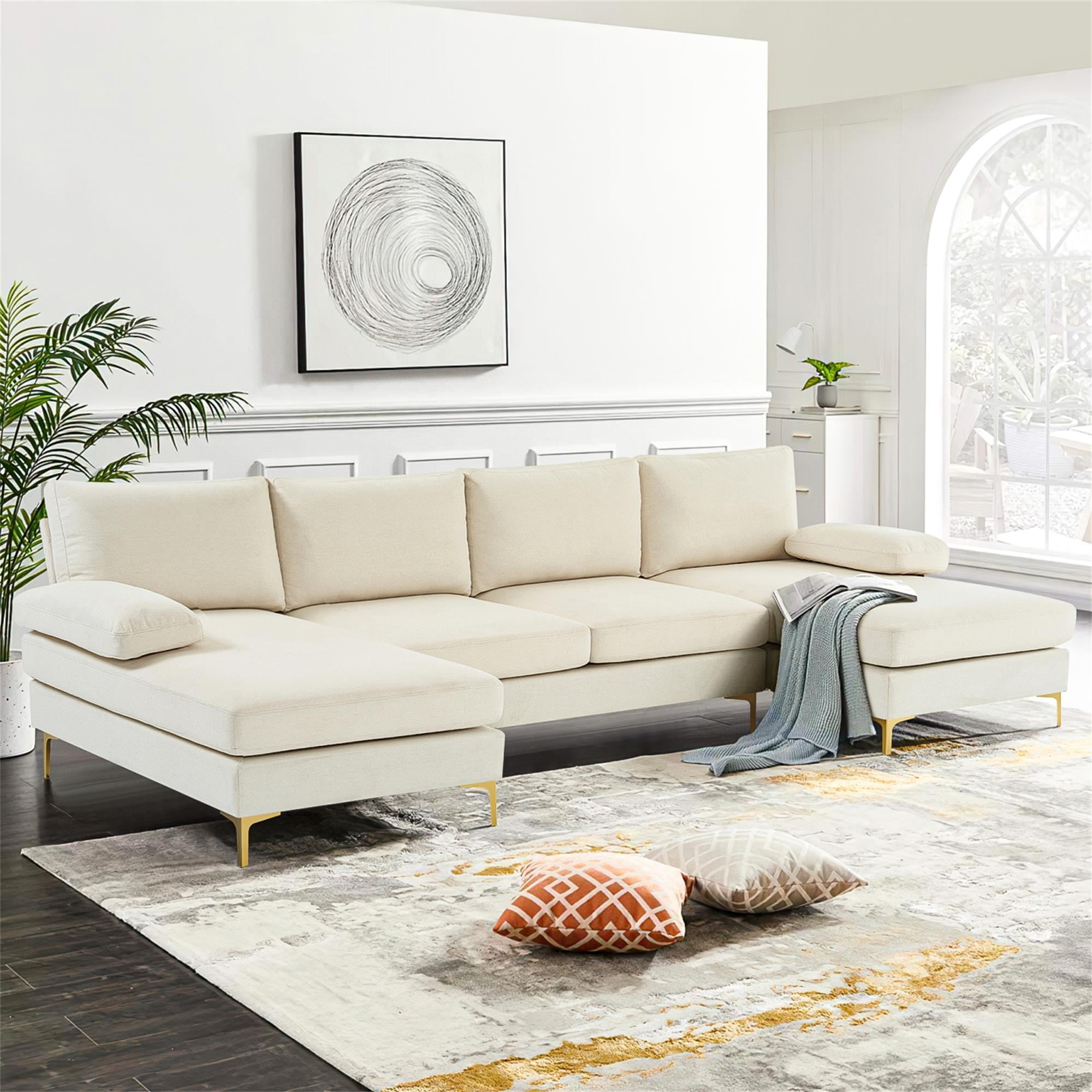 YYAo Reversible Modular Sectional Sofa Bed, Couch with Large Chaise U ...