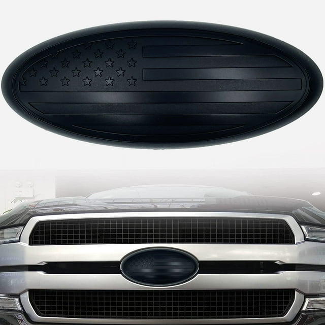 AJLOTMO 9 inch Front Grille Black American Flag Tailgate Emblem 9"X3.5 ...