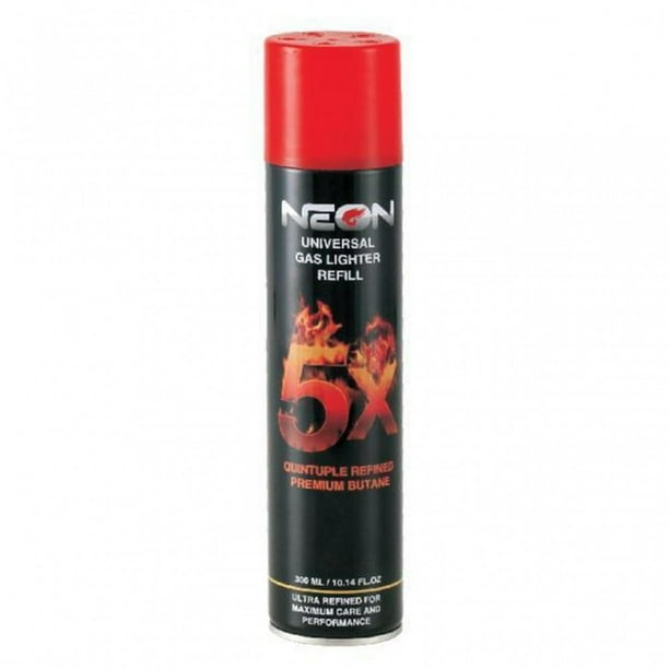 1 can neon 5x ref Gas Refill Butane Fluid Fuel Ultra Refined 300ml 10. ...