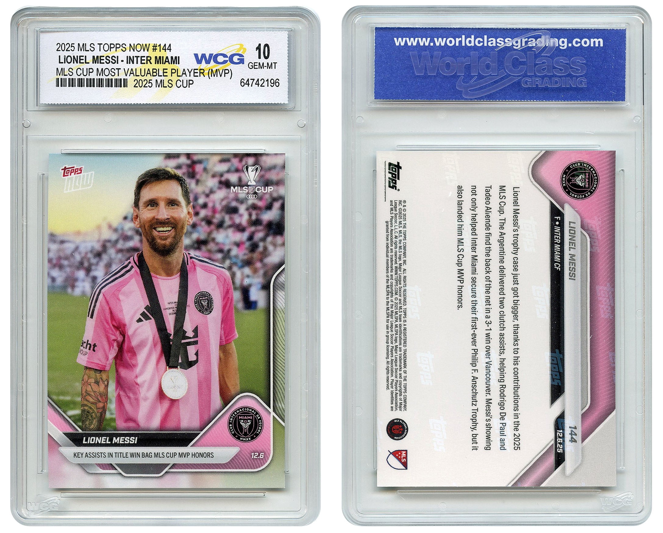 2025 Topps Now MLS Card #144 Lionel Messi MLS Cup Most Valuable Player ...