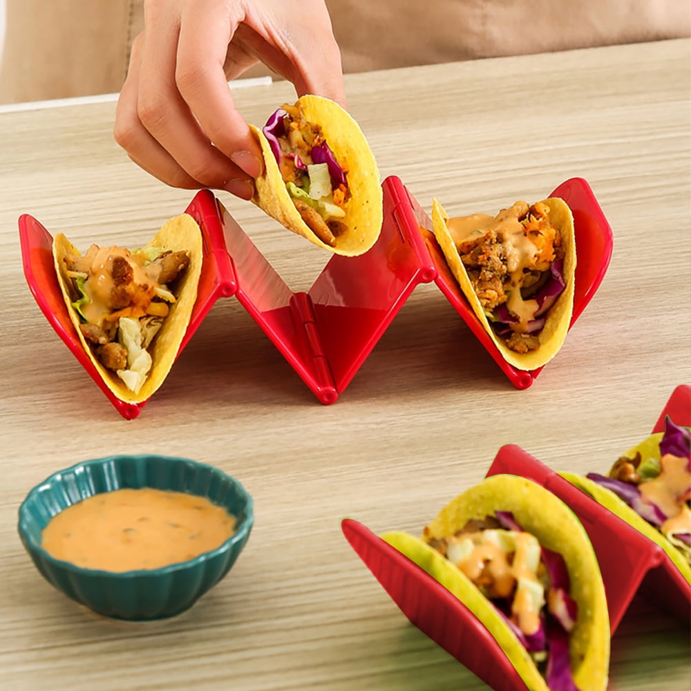 Hirundo Taco Holder Stands, Red Taco Shell Holder Hold 3 or 2 Tacos ...