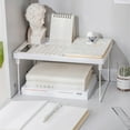 White Wire Stacking Cabinet Shelf Stackable Foldable Space Saving Shelf ...