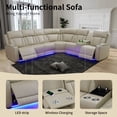 Power Recliner Sectional Couch Set with 3 Recliners for Living Room ...