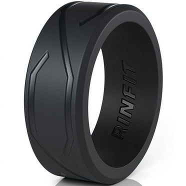 Rinfit Silicone Wedding Ring for Men - Soft Rubber Wedding Band ...