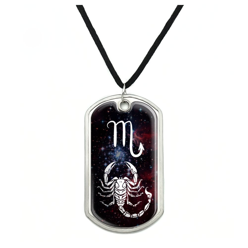 Scorpio Scorpion Zodiac Sign Horoscope in Space Military Dog Tag ...
