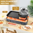Electric Grill and Hot Pot Combo with Removable Non-Stick Grill Plate ...