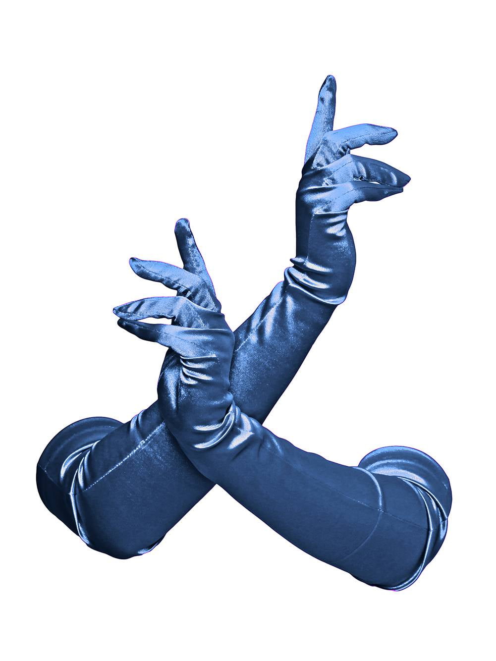 Gravity Threads 23" Inch Long Satin Opera Style Gloves Navy - Walmart.com