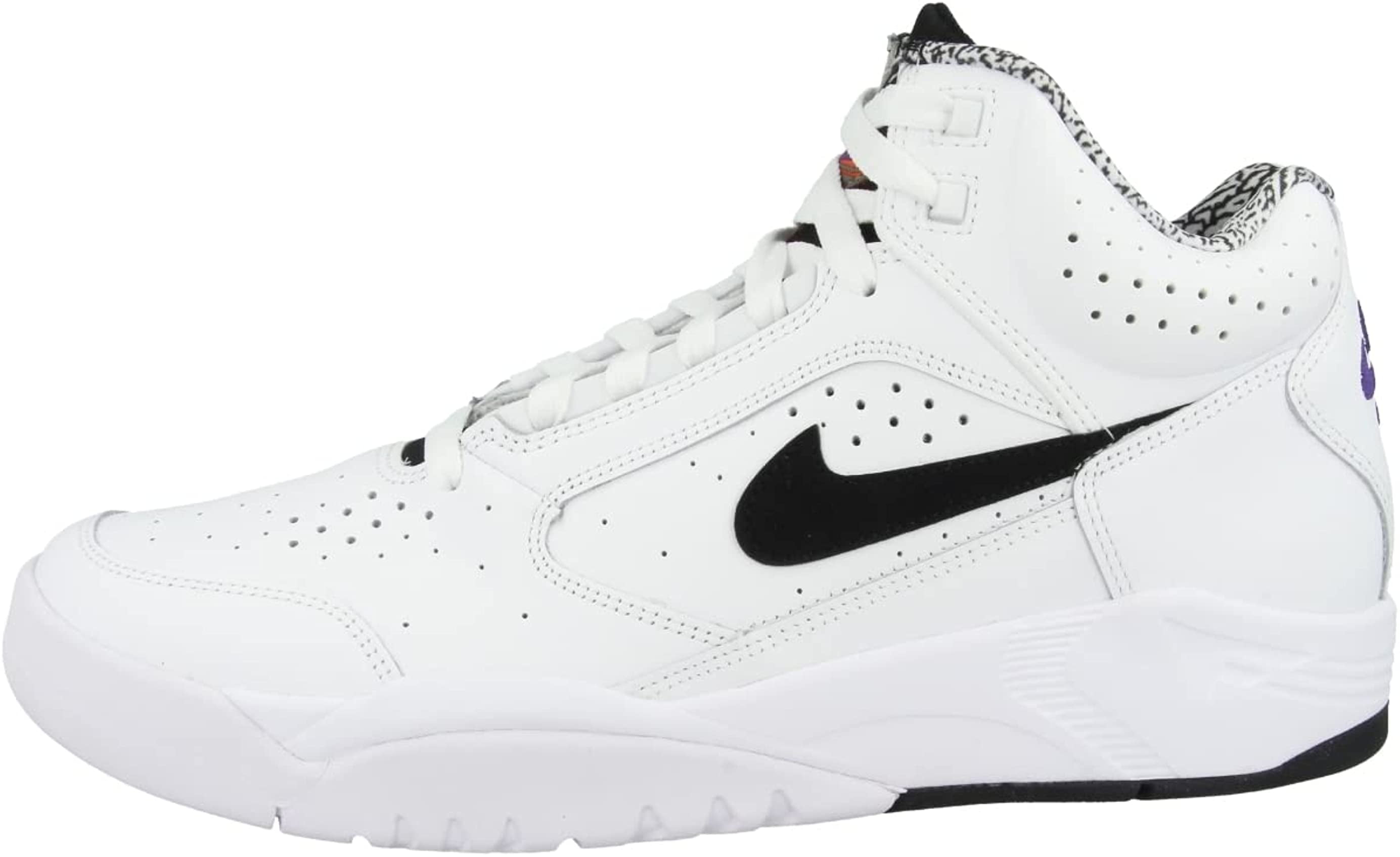 Nike Mens Air Flight Lite Mid Sneakers,White Black,13 - Walmart.com