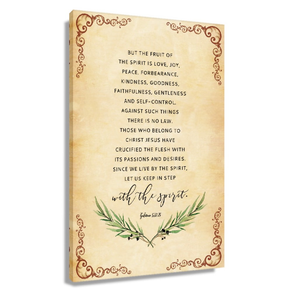 Galatians 5 22-25 Bible Verse Wall Art Leaves Plant Posters For ...