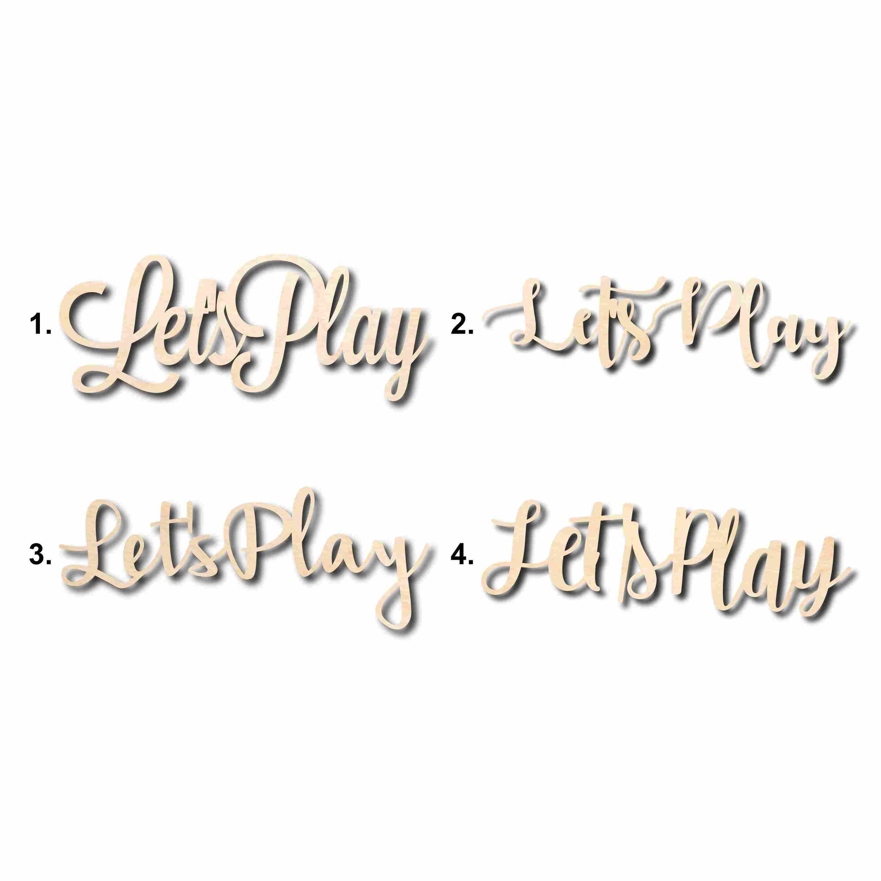 Let's Play Sign Unfinished Wood Cutout Home Decor DIY Option 3- 12 ...