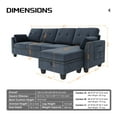 HONBAY L-Shaped Sectional Sofa with Storage Ottoman, Bluish Gray Fabric ...