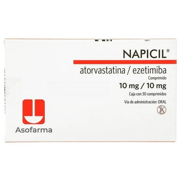 Napicil Atorvastatina 20mg Ezetimiba 10mg 30 comprimidos | Walmart en línea