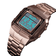 Men Digital Watch Casual Sports Wristwatch with 2 Time 5 Alarm 3ATM ...