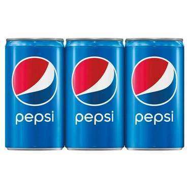 Pepsi Cola Refreshing Soda, Small 7.5 Ounce Mini Cans, Pack of 10 ...